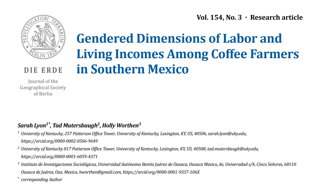 Gendered Dimensions of Labor and Living Incomes Among Coffee Farmers in ...
